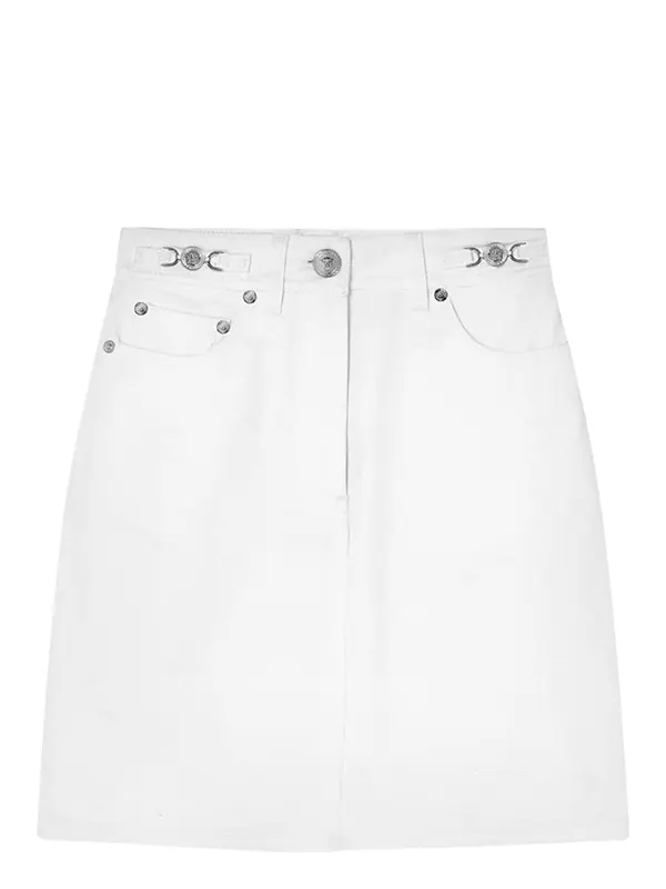 Versace A-line Denim Skirt - White