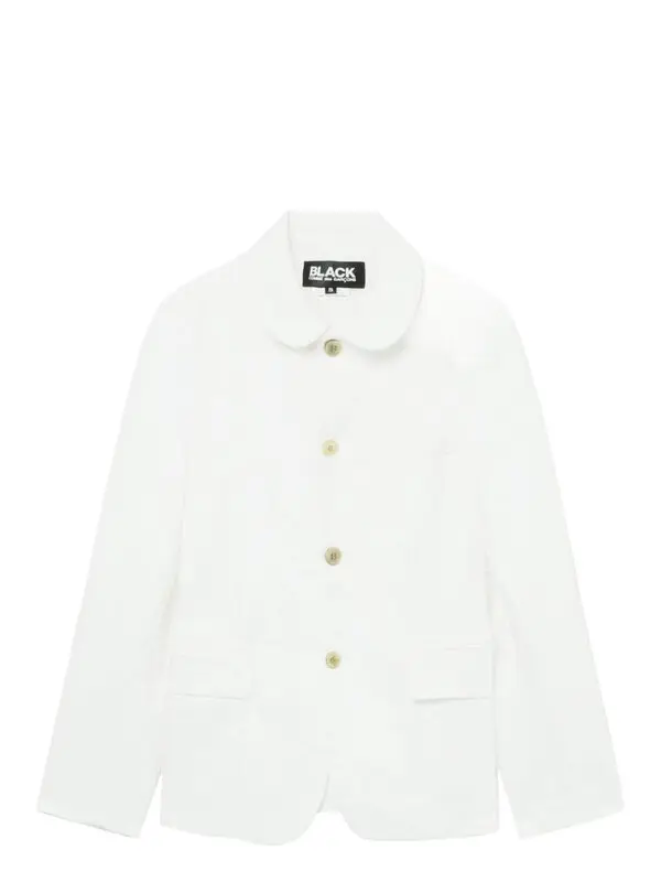 BLACK COMME DES GARÇONS Rounded-collar Single-breasted Jacket - White