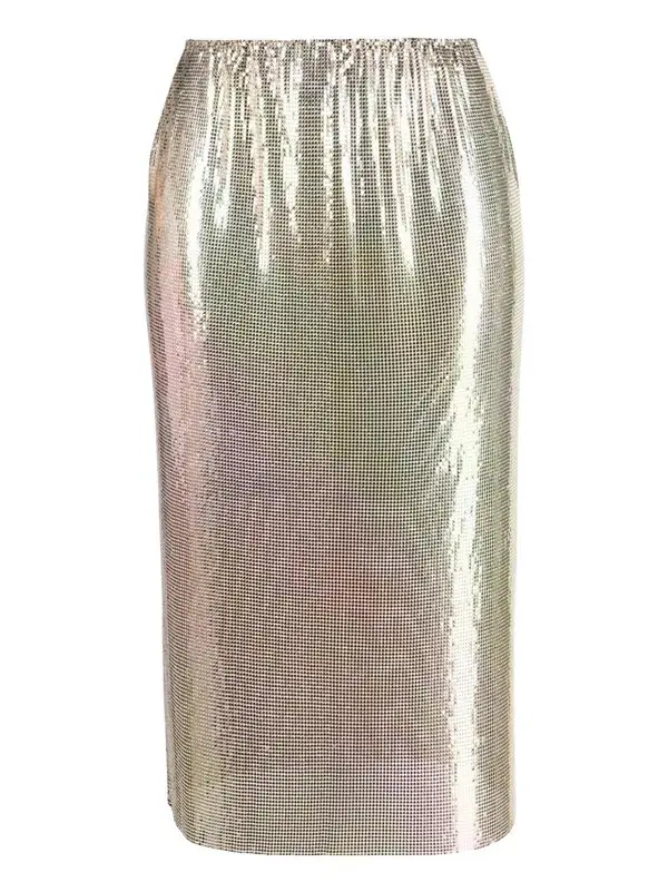 Sportmax Sequin Embellished Midi Skirt - Silver