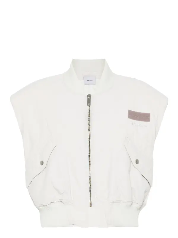 HALFBOY Sleeveless Padded Bomber Jacket - Neutrals