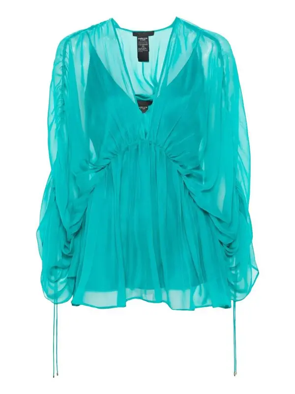 Max Mara Georgette Silk Blouse - Green