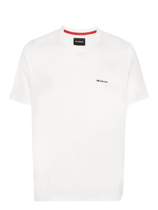 Kiton Embroidered-logo Cotton T-shirt - White