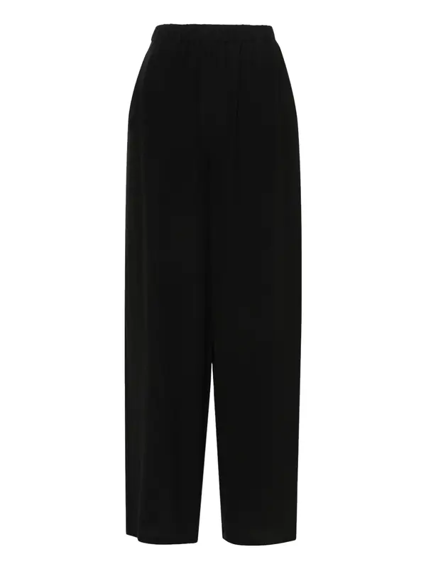 Max Mara Zigano Silk Palazzo Pants - Black
