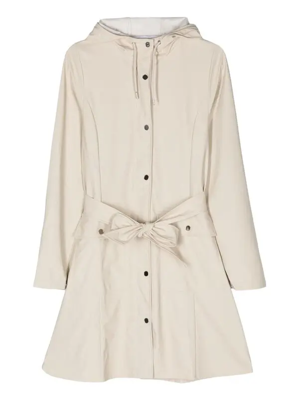 Rains Curve W Hooded Raincoat - Neutrals