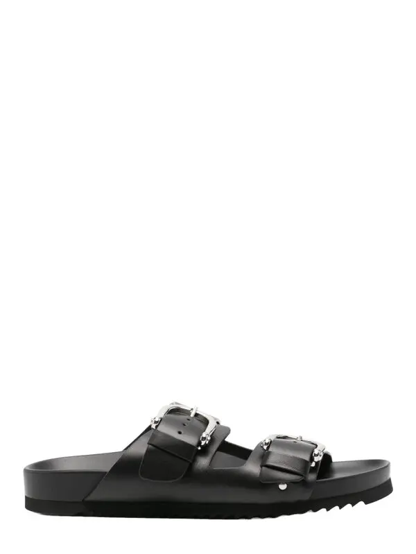 P.a.r.o.s.h Buckled Leather Sandals - Black