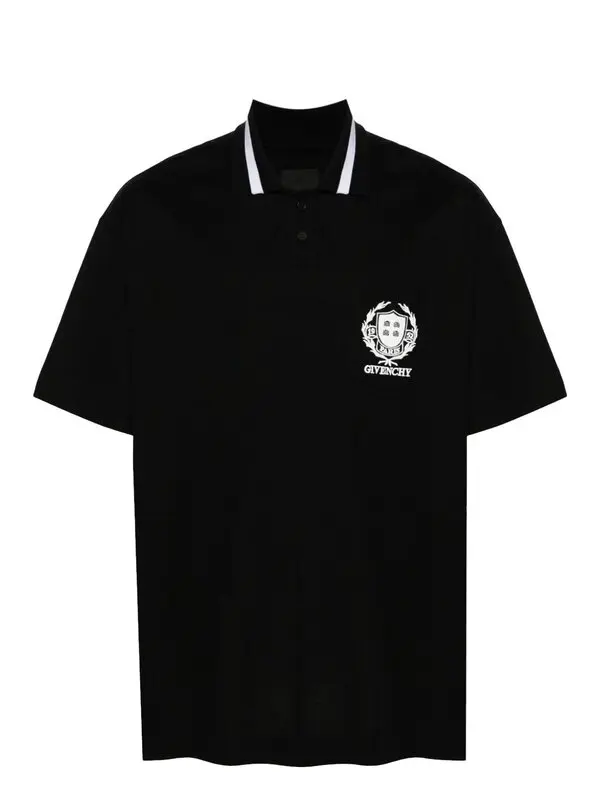 Givenchy Logo-embroidered Cotton Polo Shirt - Black