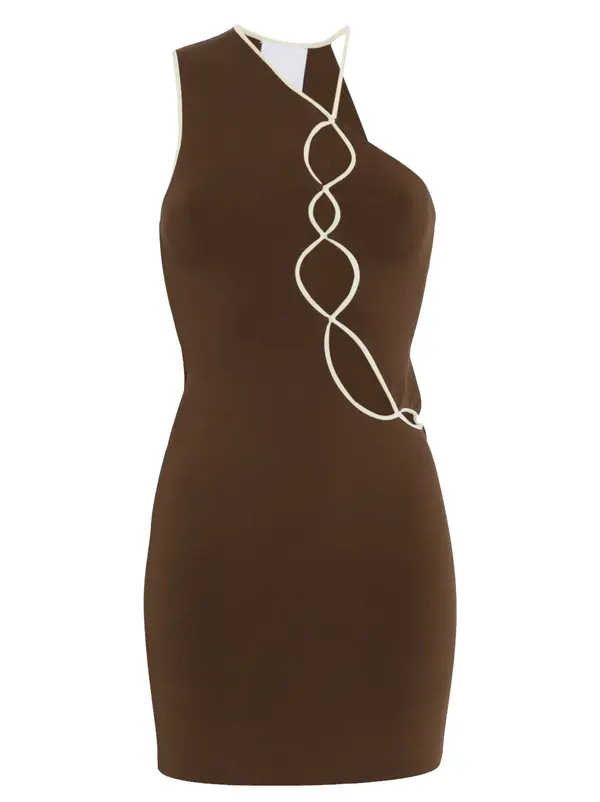 Paris Georgia Cut-out Knitted Mini Dress - Brown