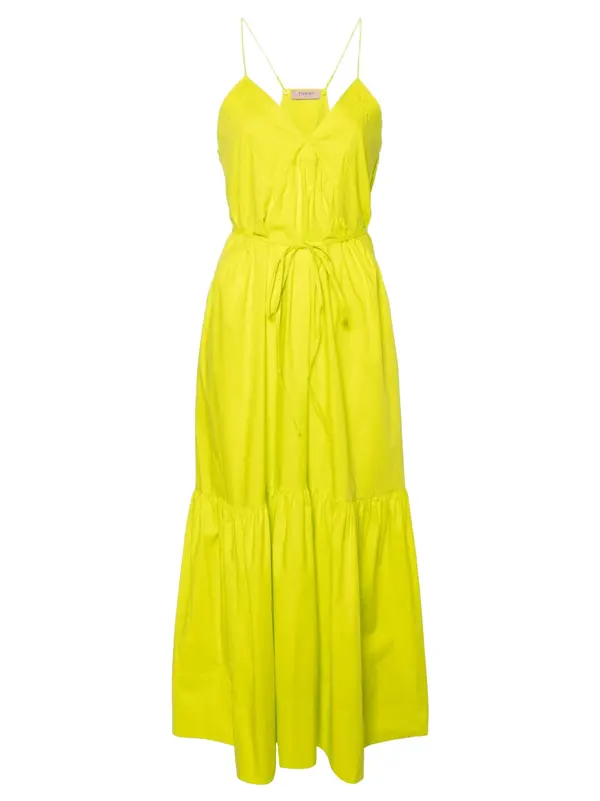 TWINSET Ruched-detail Poplin Maxi Dress - Green