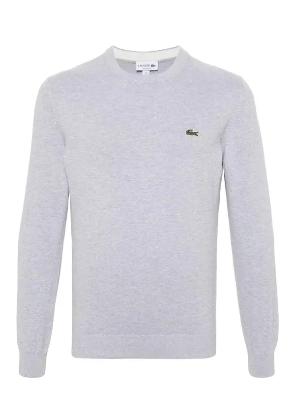 Lacoste Mélange-effect Cotton Jumper - Grey