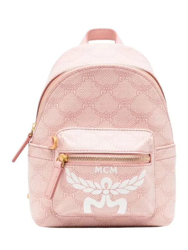 Mcm Small Stark Lauretos Monogram Backpack - Pink
