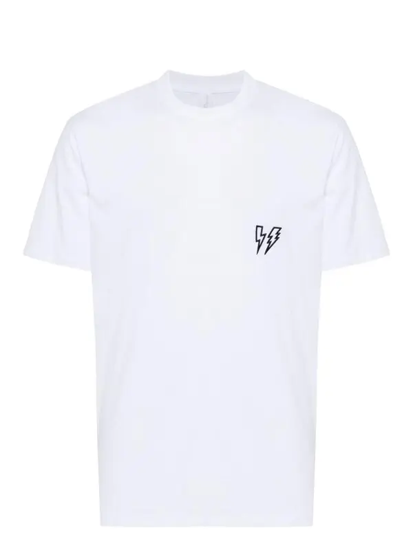 Neil Barrett Thunderbolt-patch Cotton T-shirt - White