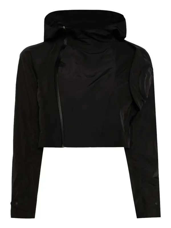 HYEIN SEO Hooded Cropped Shell Jacket - Black