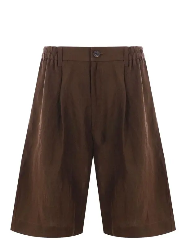 ZIGGY CHEN Layered Bermuda Shorts - Brown