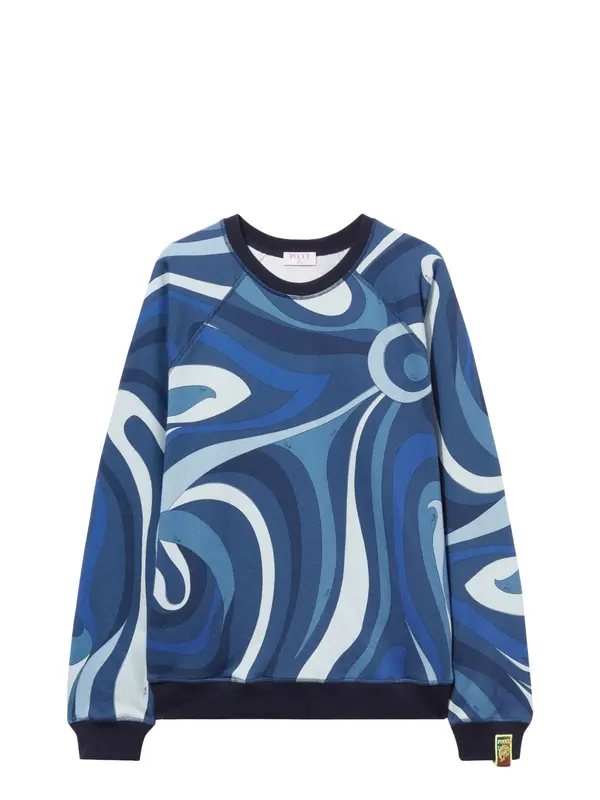Emilio Pucci Marmo-print Cotton Sweatshirt - Blue