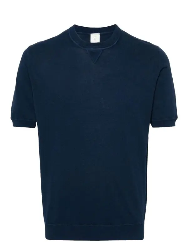 Eleventy Fine-knit Cotton T-shirt - Blue