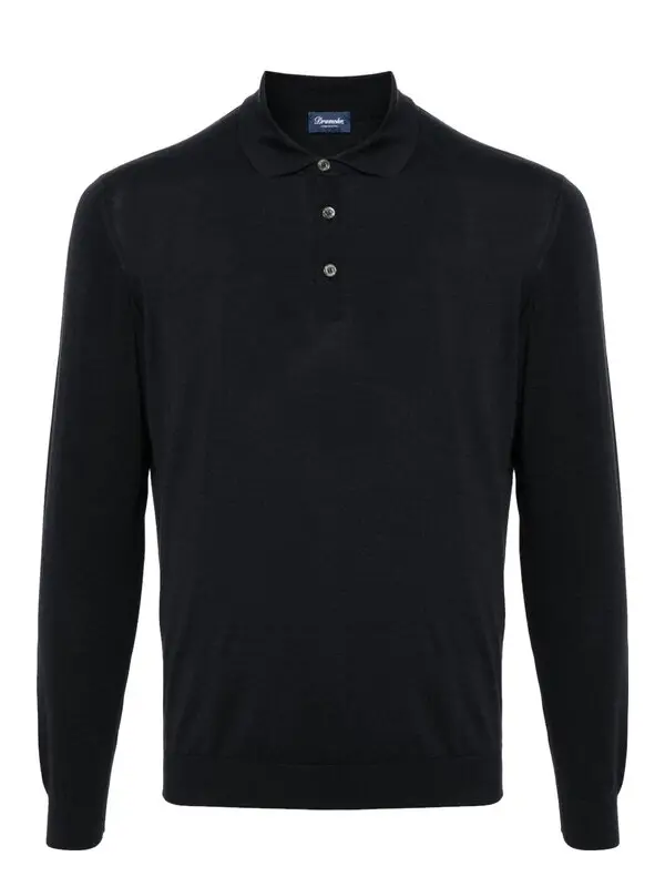 DRUMOHR Fine-knit Polo Shirt - Blue