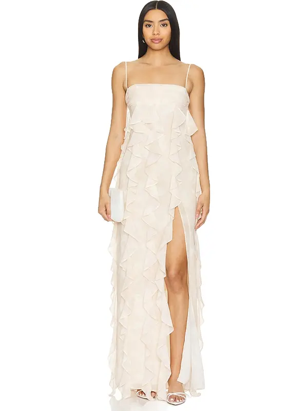 LOVERS AND FRIENDS Noa Gown - Sand Beige Floral
