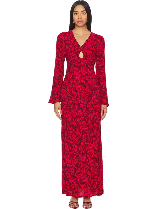 Faithfull The Brand Santino Maxi Dress - Selcetta Paisley Red