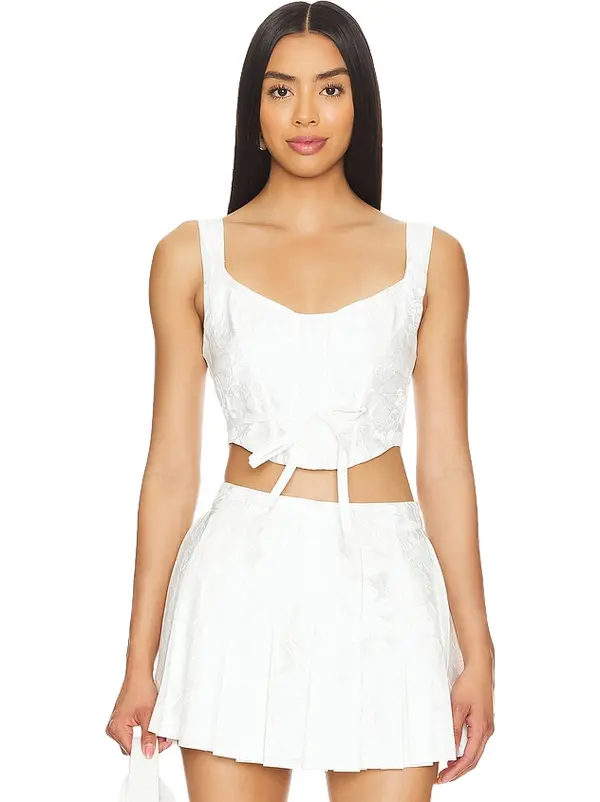 For Love & Lemons X Mira Crop - White