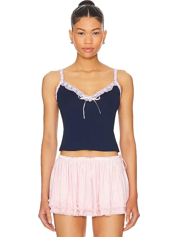 MORE TO COME Aleena Cami Top - Navy