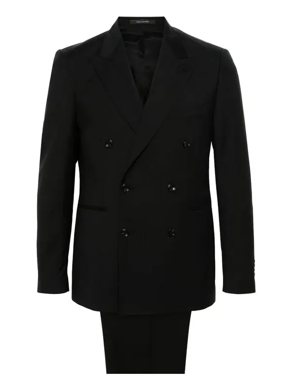 Tagliatore Wool Double-breasted Suit - Black
