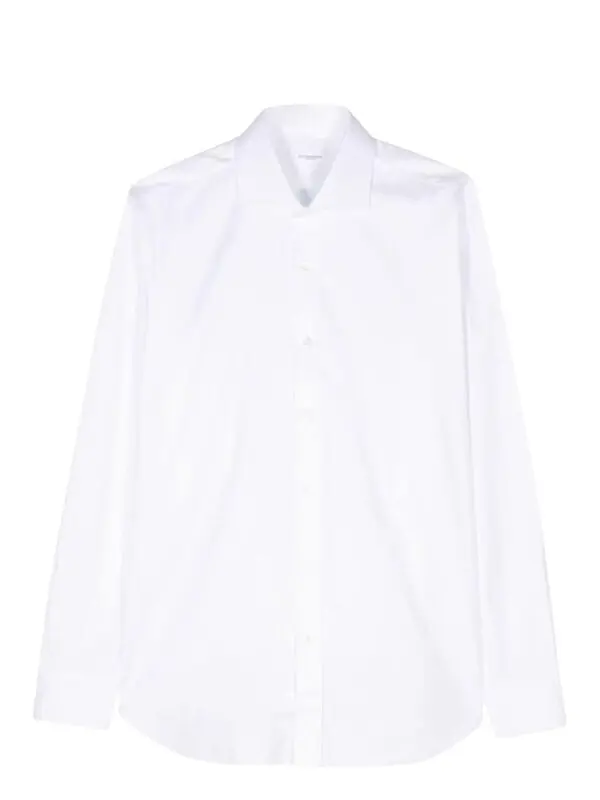BARBA NAPOLI Jacquard Cotton Shirt - White