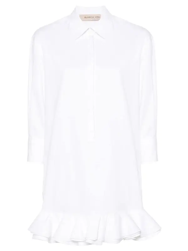 BLANCA VITA Acaly Ruffle-detail Dress - White