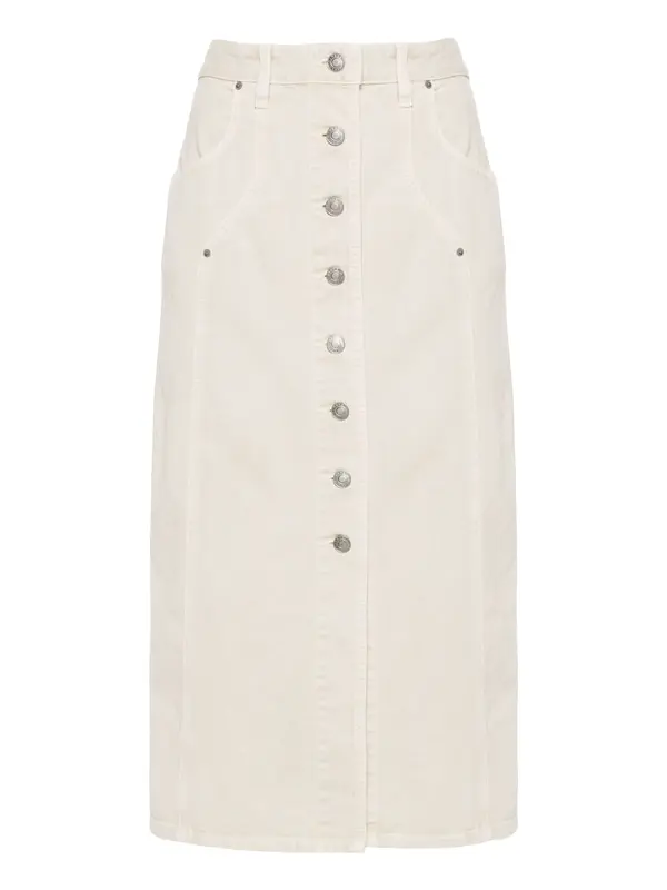 MARANT ETOILE Vandy Denim Midi Skirt - Neutrals
