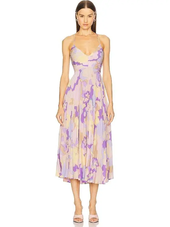 Astr The Label Blythe Midi Dress - Purple Multi