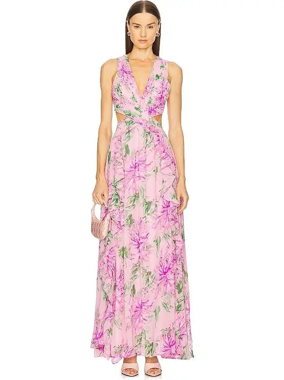 Astr The Label Noya Maxi Dress - Pink Floral