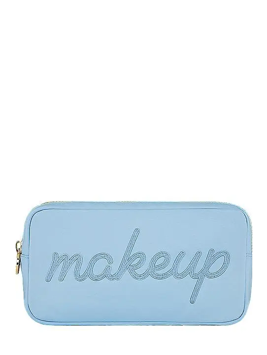 Stoney Clover Lane Makeup Embroidered Small Pouch - Periwinkle