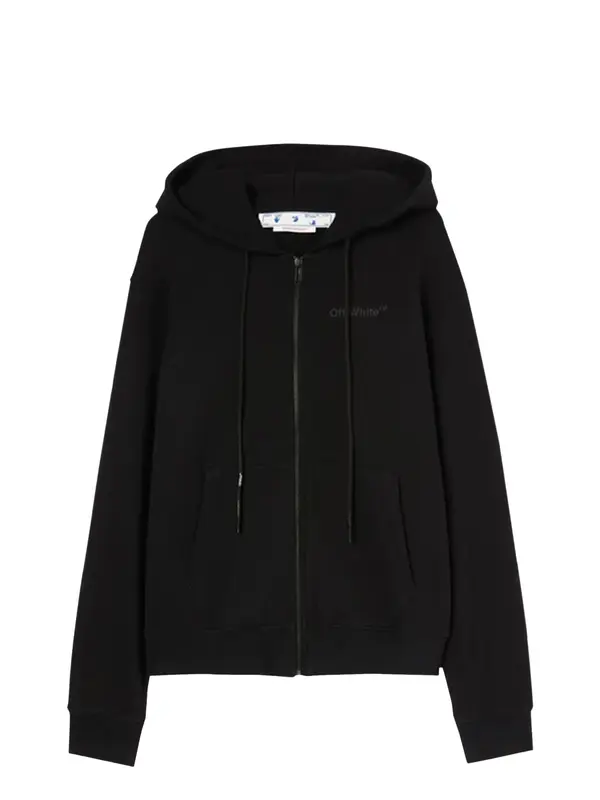 Off-White Diag Tab Slim Zip Hoodie - Black