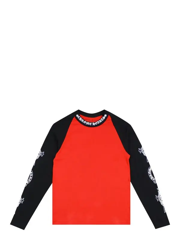 Chrome Hearts Neck Logo Baseball Shirt /black - Red