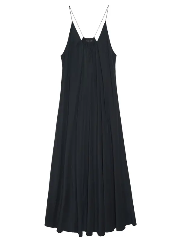 ANINE BING Aida Gathered Midi Dress - Black