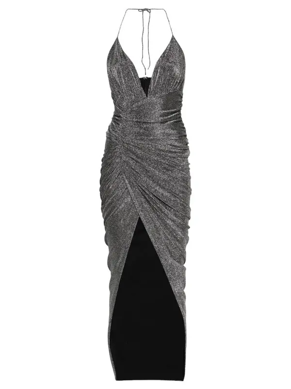 Alexandre Vauthier Halterneck Lurex Maxi Dress - Silver