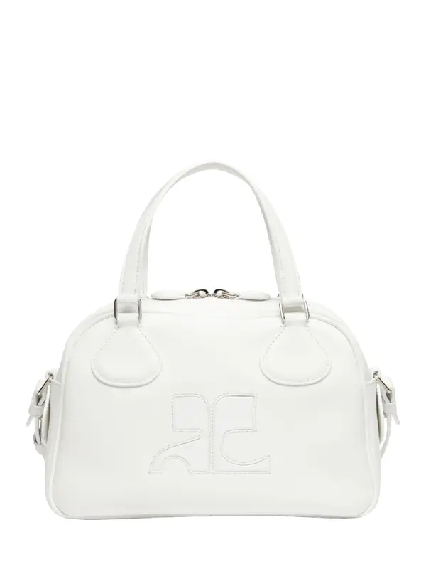 COURREGES Re-edition Leather Bowling Bag - White