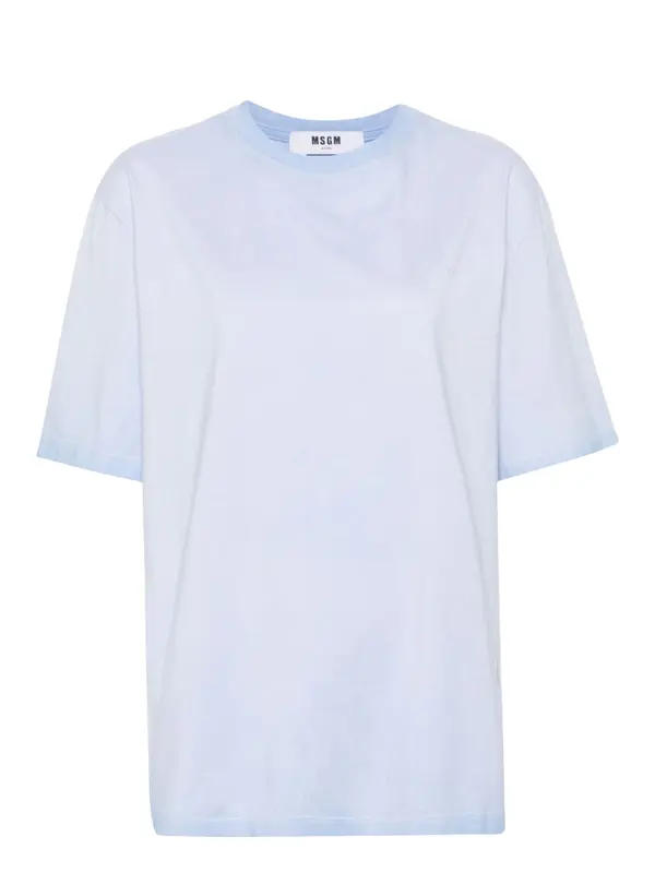 MSGM Logo-embroidered T-shirt - Blue