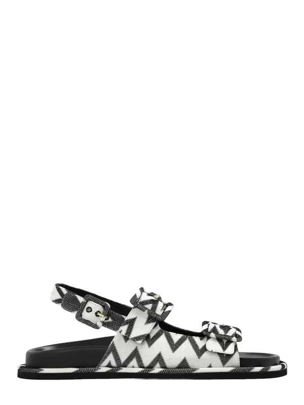 Missoni Zigzag-knit Buckled Sandals - Black