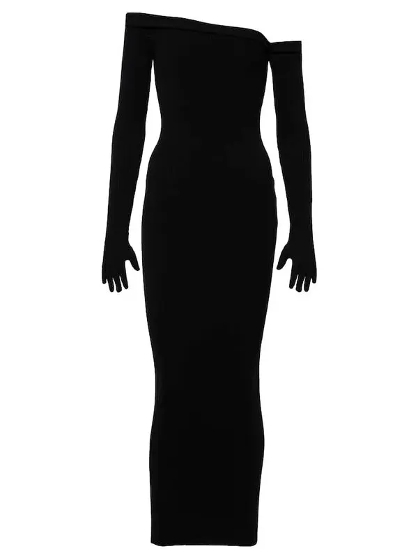 Jean Paul Gaultier Asymmetric Maxi Dress - Black