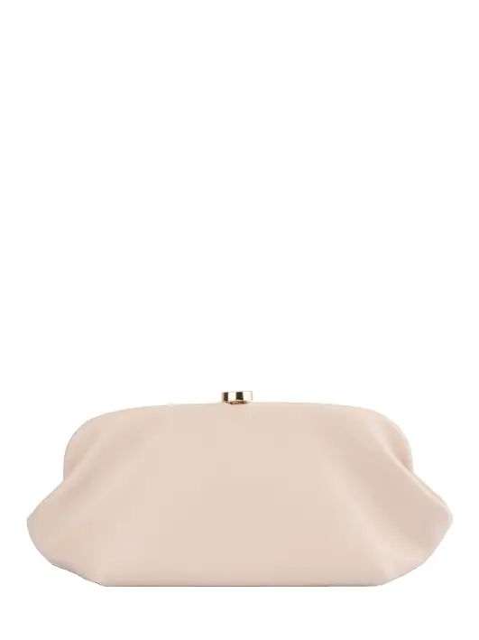 OLGA BERG Josefina Faux Leather Frame Clutch - Natural