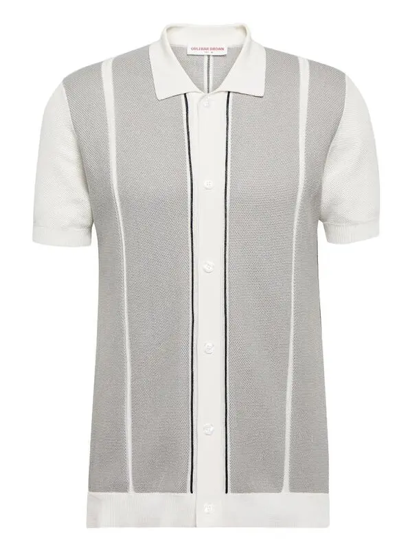 Orlebar Brown Tiernan Ripley Knitted Cotton Shirt - Grey