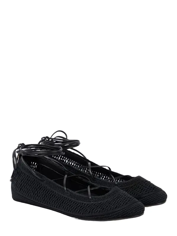 Isabel Marant Belna Open-knit Ballet Flats - Black