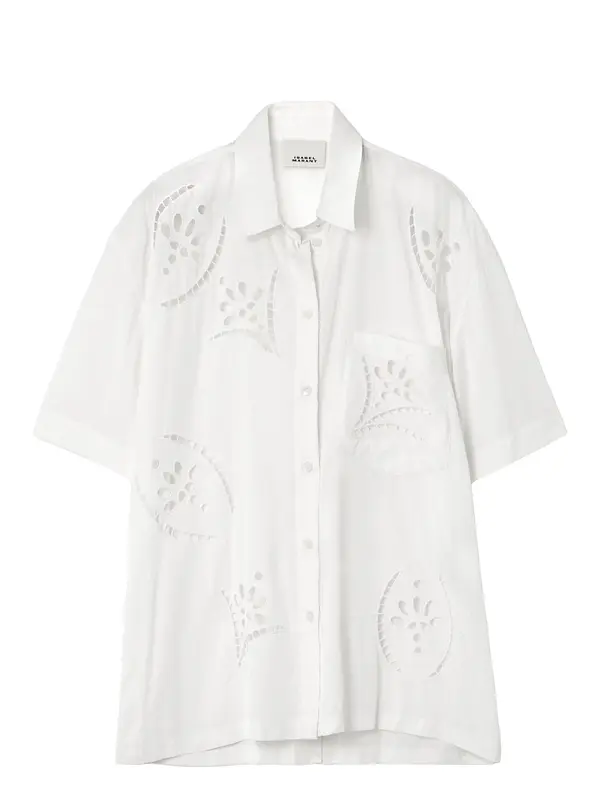Isabel Marant Bilya Oversized Broiderie Anglaise Shirt - White