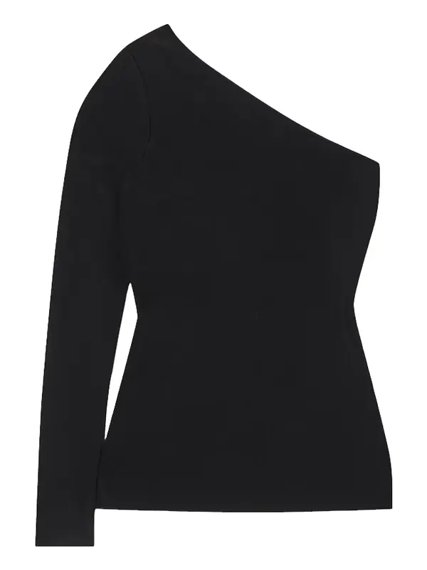 Victoria Beckham One-shoulder Stretch-knit Top - Black
