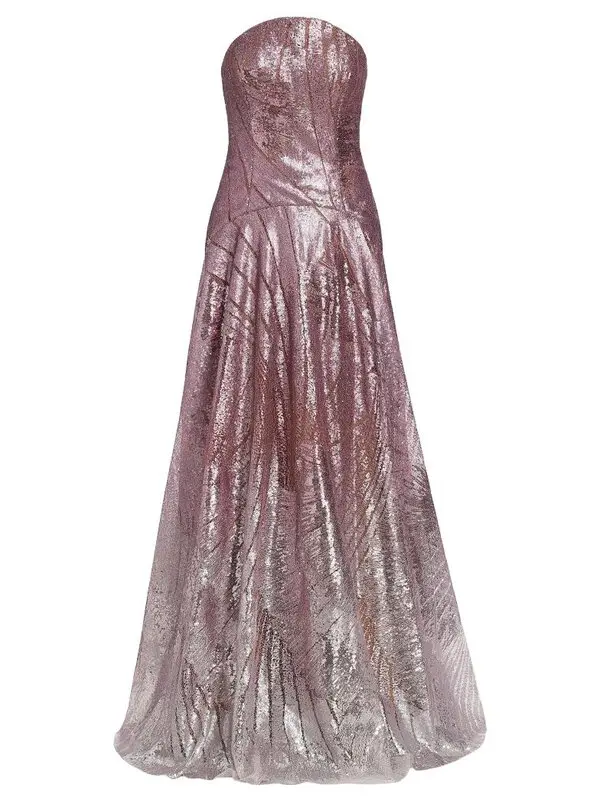 Rene Ruiz Collection Sequined Strapless A-line Gown - Multi