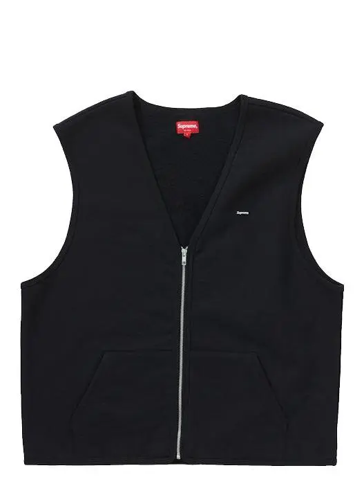 Supreme Zip-up Sweat Vest - Black