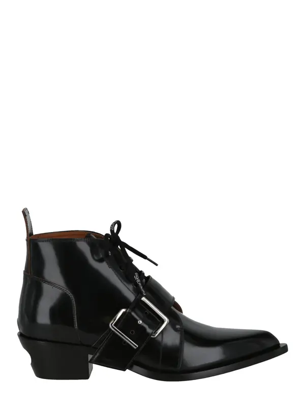 Off-White Leather Ankle Boots - Black