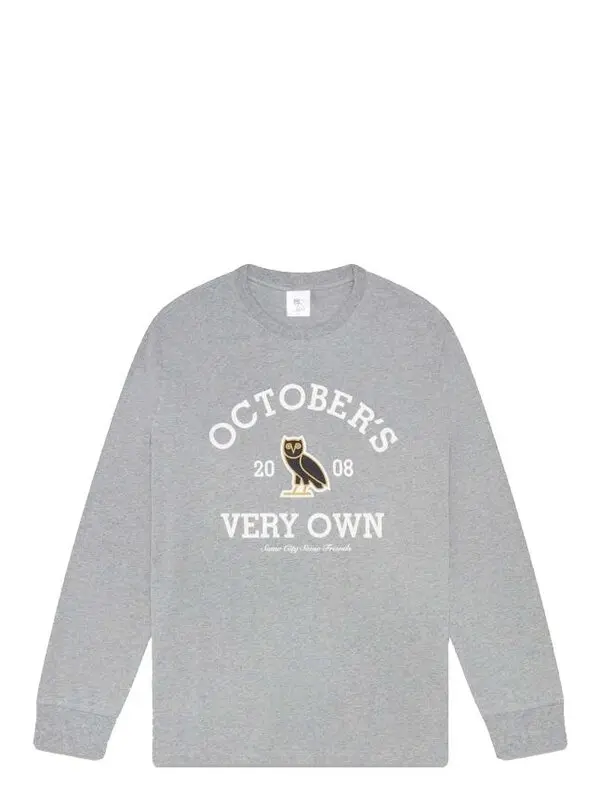 OVO Collegiate Longsleeve T-shirt - Heather Grey