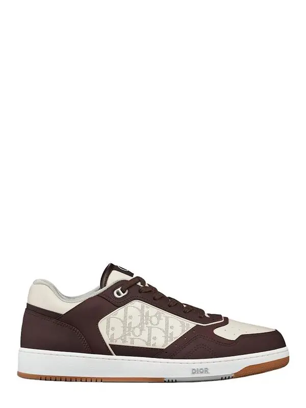 Dior B27 Low-top Leather Sneakers - Brown/white/oblique