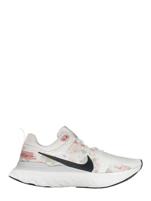 Nike React Infinity Run Flyknit 3 Premium Floral Watercolor Sneakers - White/platinum Tint/pearl Pink
